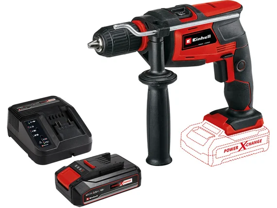 Einhell Aku. Udarna bušilica TC-ID 18 Li i Power-X-Change 18V 2,5 Ah Starter-Kit