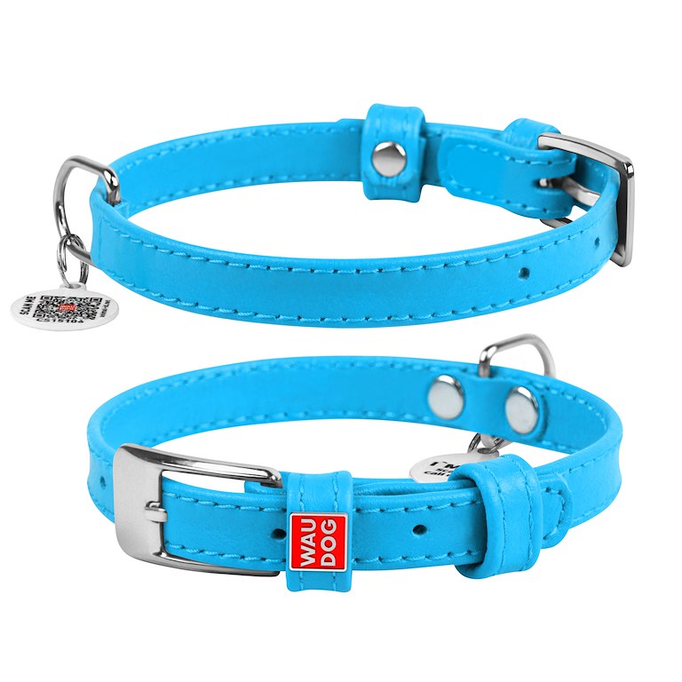 Wau Dog Ogrlica Glamour Blue 27-36cm/15mm