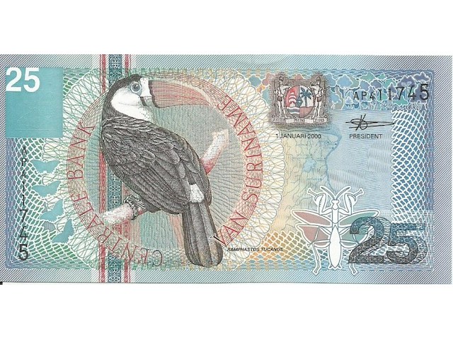 Surinam 25 gulden 2000. UNC