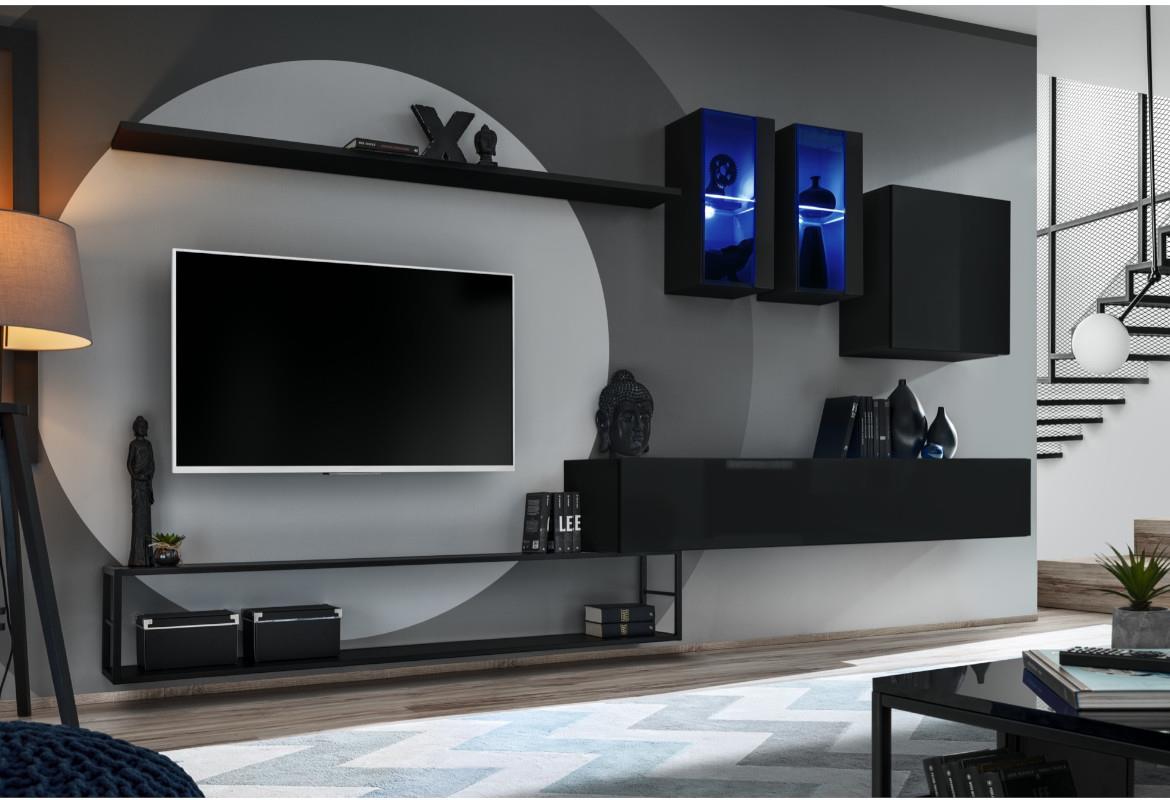 Switch Met I regal+LED 330x40x180 crni visoki sjaj