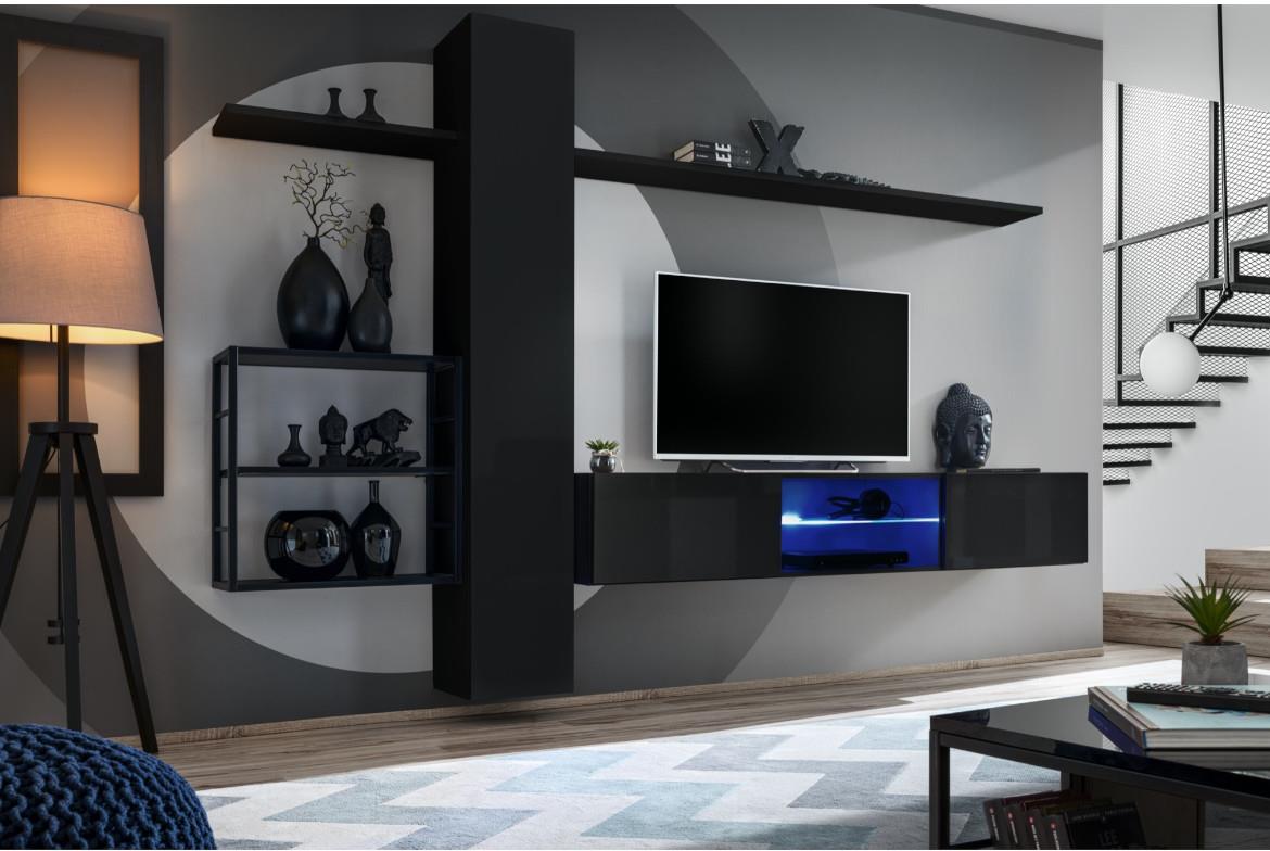 Switch Met V regal+LED 270x40x180 crni visoki sjaj