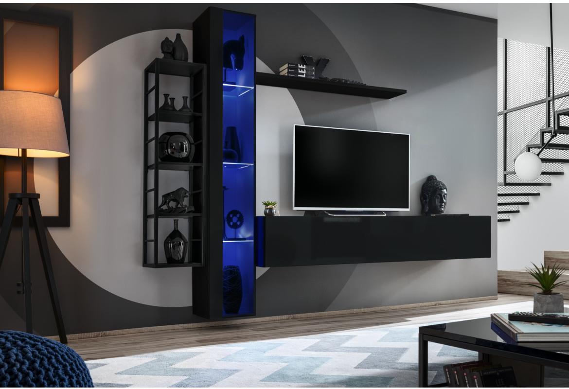 Switch Met VII regal+LED 240x40x180 crni visoki sjaj