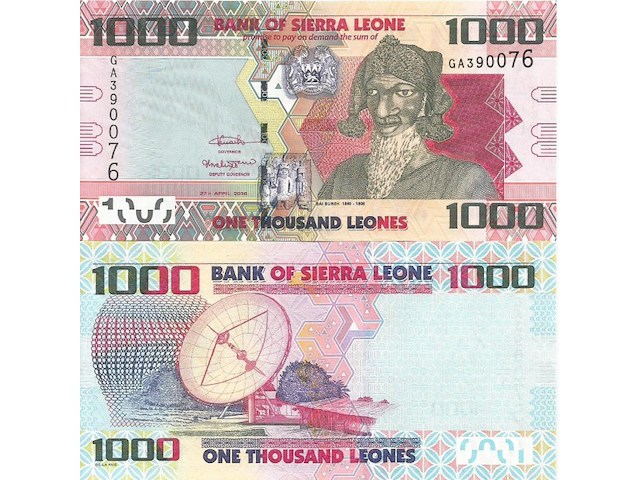 Sierra Leone 1000 leones 2016. UNC