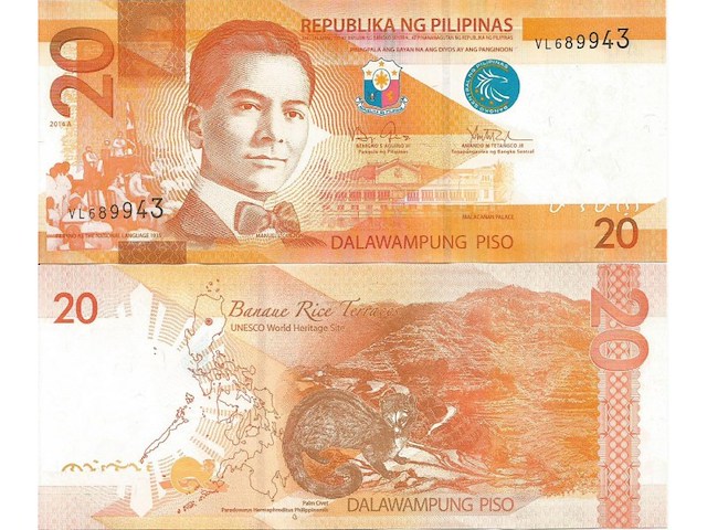 Philippines Filipini 20 piso 2014. UNC