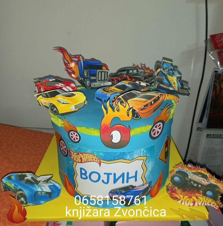 Kartonska torta Hot Wheels