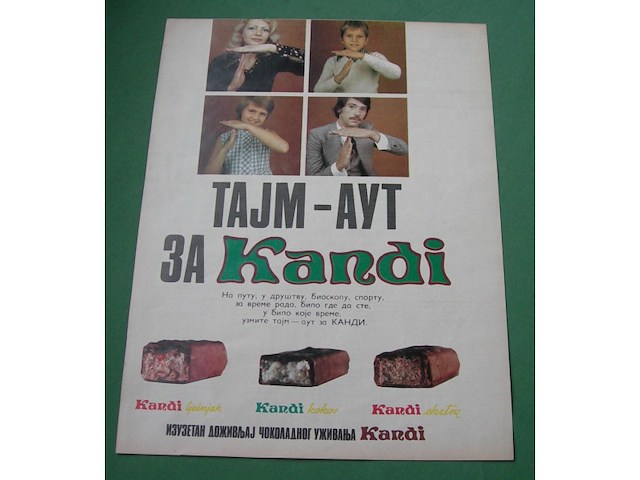 Kandi, Kandit Osijek, stara novinska reklama
