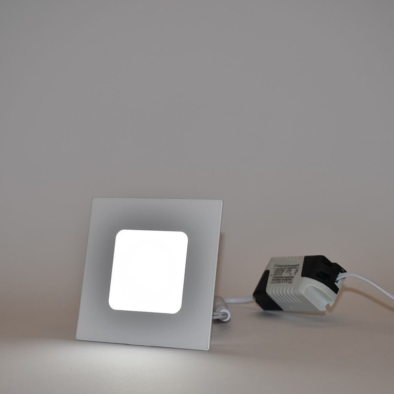 LED panel 3W ugradni četvrtasti – Hladno bela