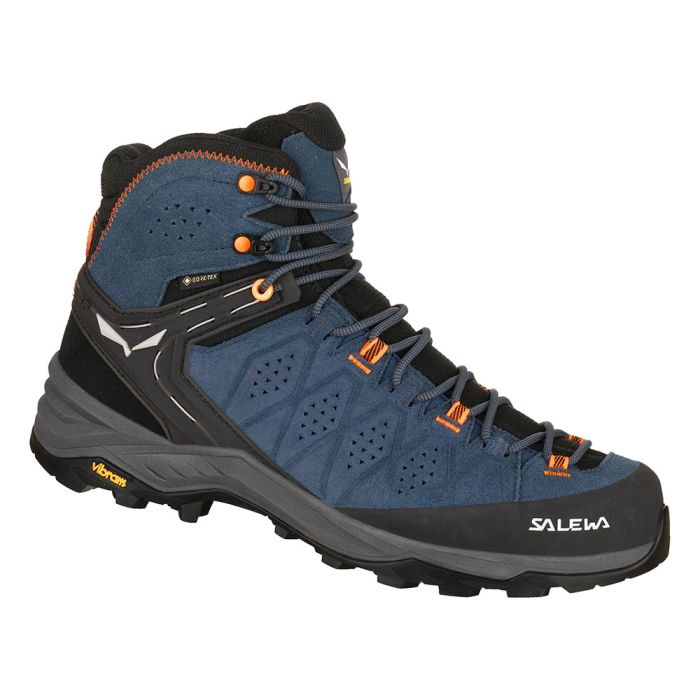 CIPELE SALEWA ALP TRAINER 2 MID GTX blue dark denim-fluo orange