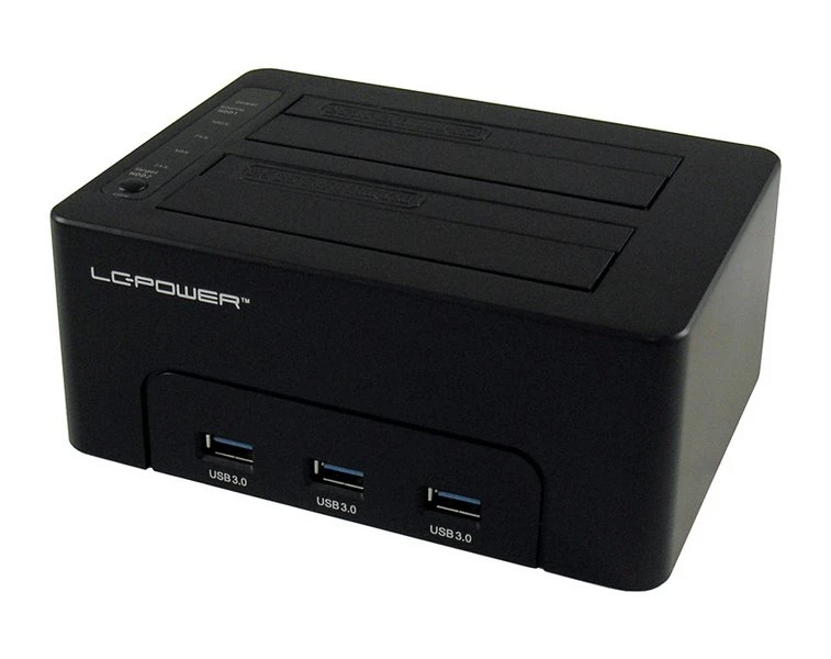 Lc Power dock U3-HUB priključna stanica za HDD 2.5"/3.5" USB 3.0 crna