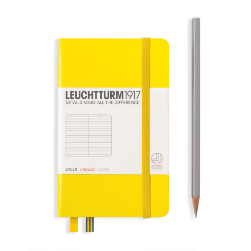 Notebook Pocket (A6) Hardcover, Linije, Lemon