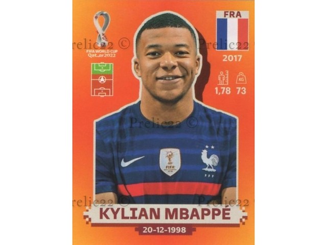 a QATAR 2022 FIFA WC sličica br. FRA18 Mbappe