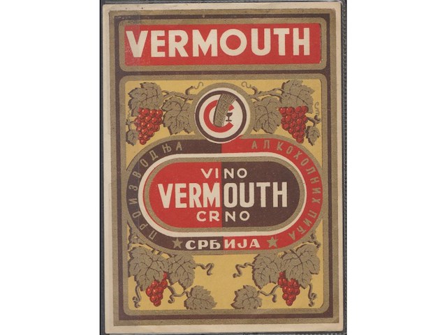 Etiketa za vino * Vino Vermouth Crno *