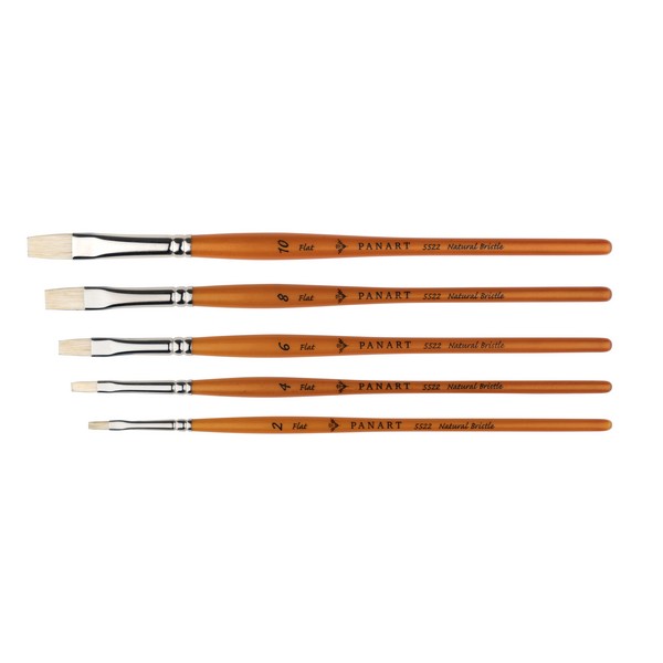 Panart BS-02 F2,4,6,8, 10 Flat - OIL - (SET-5kom) - BRISTLE - P/W