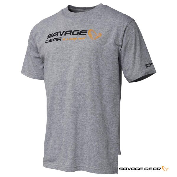 Majica Savage Gear Signature Logo – Grey Melange