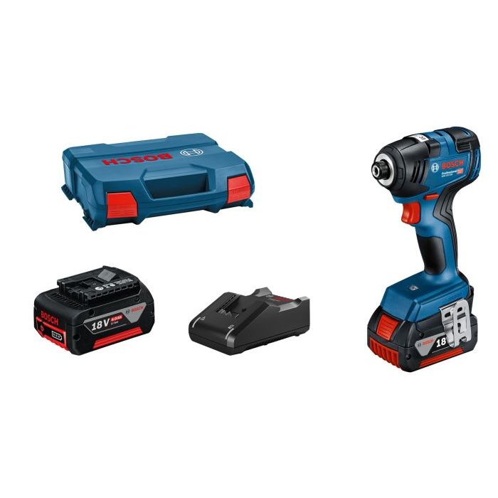 Bosch GDR 18V-200 + L-kofer 2 x 4Ah akumulatorski udarni odvrtač