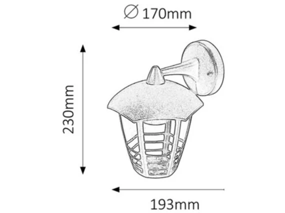 Rabalux Spoljna zidna lampa E27 60W IP44 Marseille