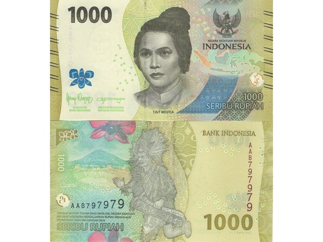 INDONESIA Indonezija 1000 Rupiah 2022 UNC, New