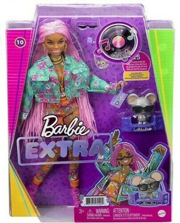 BARBIE LUTKA EXTRA PINK BRAIDS