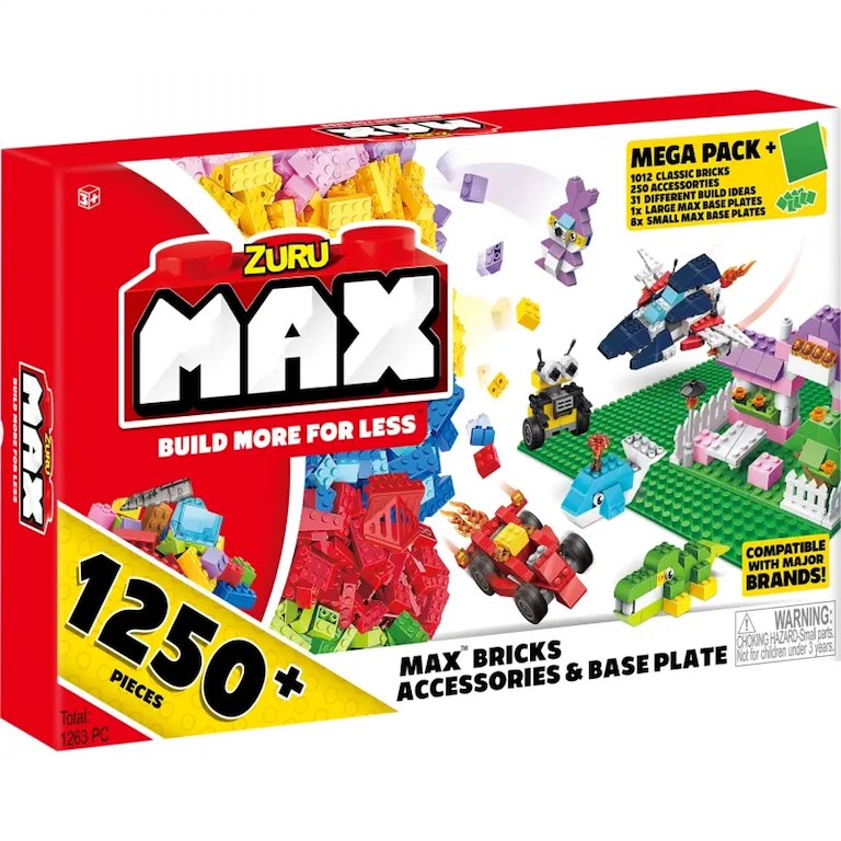 ZURU KOCKE MAX BRICKS MEGA PACK BUILDING BRICKS 1250+PCS