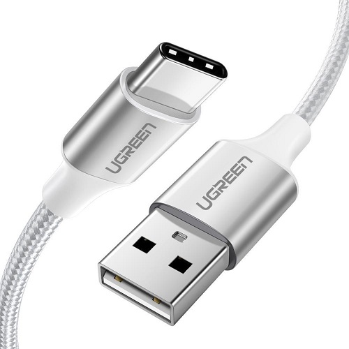 USB-A 2.0 na USB tip C kabl Alu.0.25m Beli