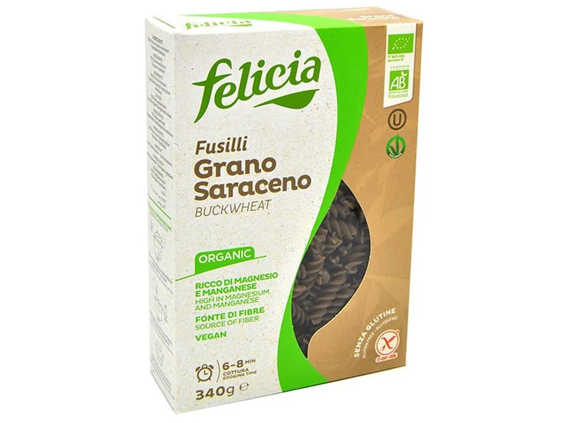 Organska Testenina Fusili od Heljde Bez Glutena Felicia 340g