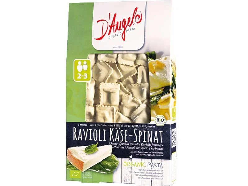 Organski Ravioli Spanać i Sir D’Angelo 250g