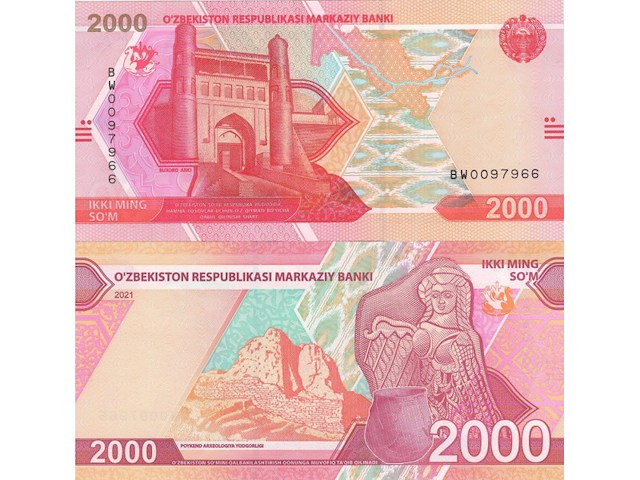 UZBEKISTAN 2.000 Sum 2021 UNC