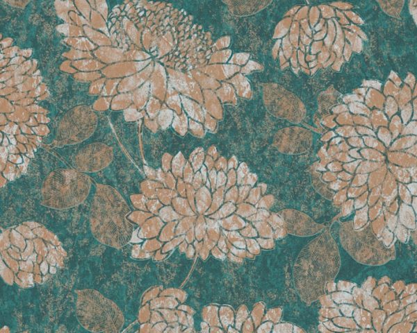 A.S. CRÉATION WALLPAPER «FLORAL, BROWN, COPPER, GREEN, METALLIC» 390254