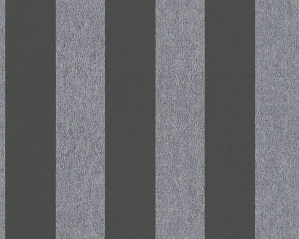 A.S. CRÉATION WALLPAPER «STRIPES, BLACK, GREY» 390294