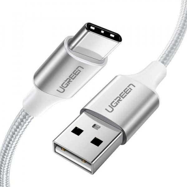 USB-A 2.0 na USB tip C kabl Alu.0.25m Beli