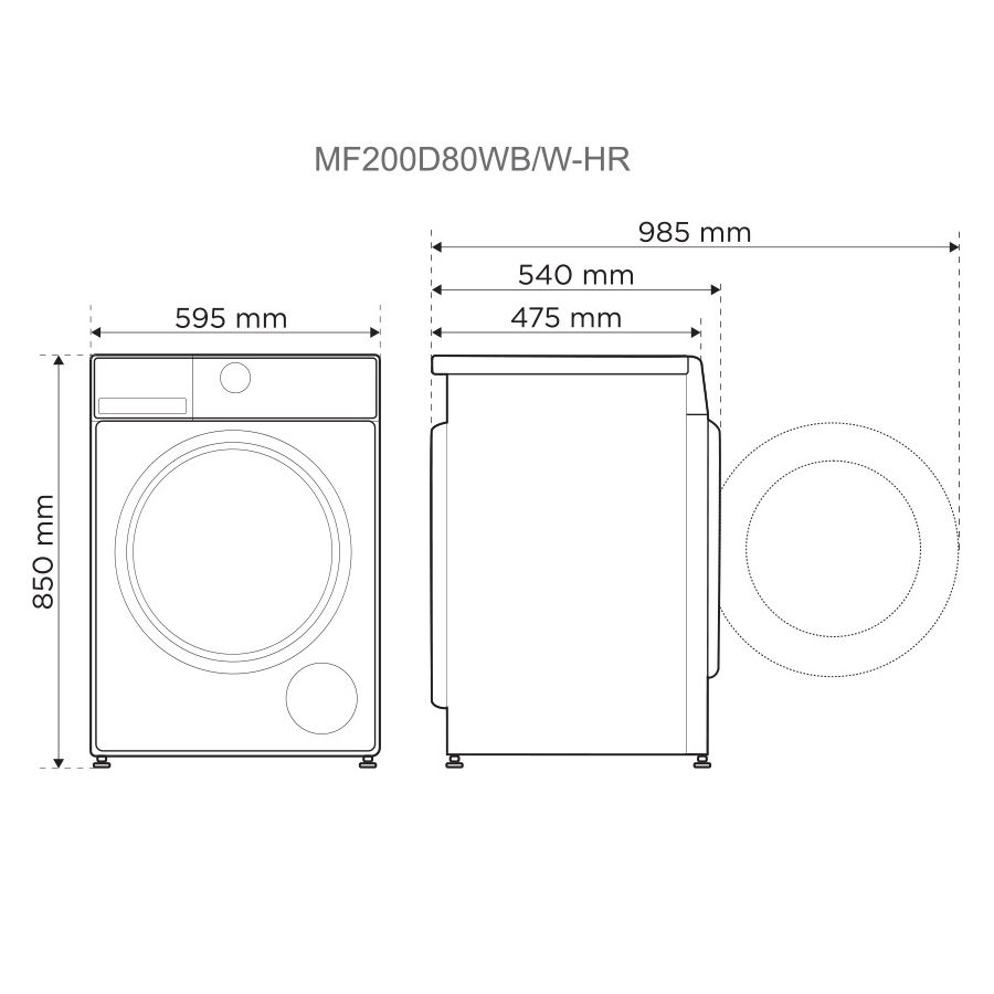 Midea mašina za pranje i šušenje MF200D80WB/W-HR