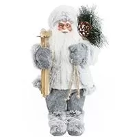 Novogodišnja figura Deda Mraz Deco Santa Grey 30 cm