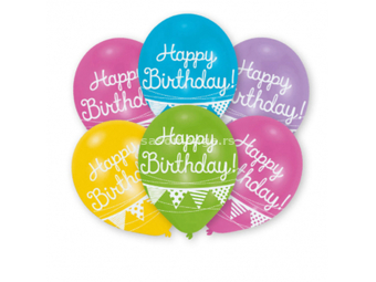 Gumeni baloni 27.5 cm Happy Birthday 1/6