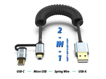 2 u 1 usb tip C i micro Usb rastegljiv kabal 1m