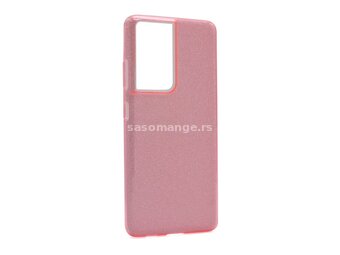 Futrola za Samsung S21 Ultra 5G Glitter show yourself roza