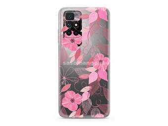 Futrola za Xiaomi Redmi 10/Prime/Note 11 4G pink-crno cveće