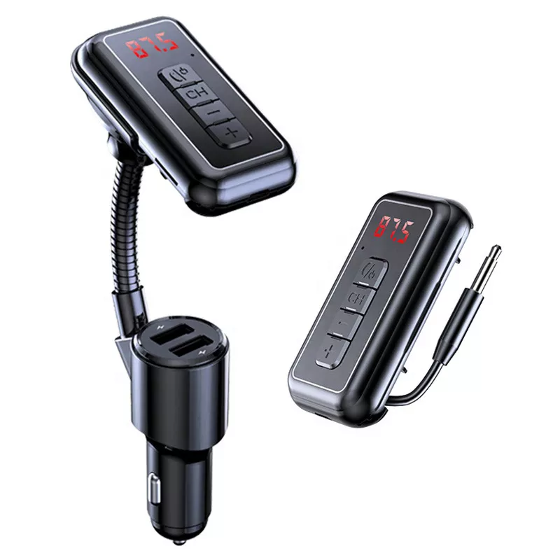 FM transmiter Y4 USB TF Bluetooth 5.0, call ID, modlularni, handsfree crni