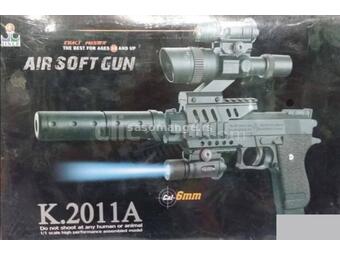 Dečiji pištolj sa laserom airsoft gun K. 2011A - igračka pištolj sa laserom - Airsoft gun - Piš...