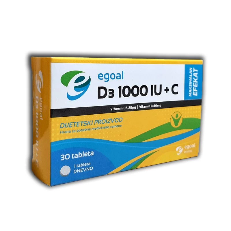 EGOAL D3 1000 IU+C TBL 30X