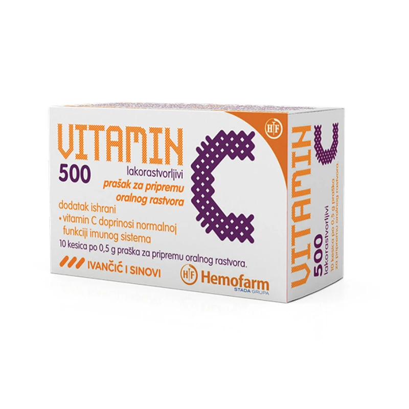 VITAMIN C PULV 10X500MG HF