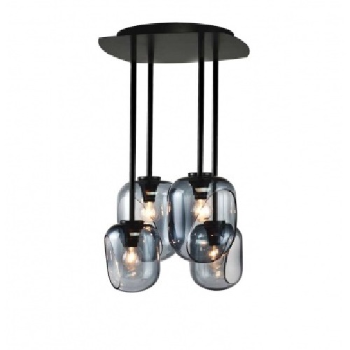 LUNA 104 VISILICA 4*E14 BLACK/SMOKED GLASS