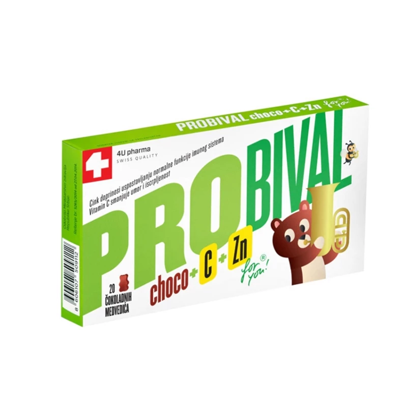 PROBIVAL CHOCO+VIT.C+ZN MEDVEDICI 20X