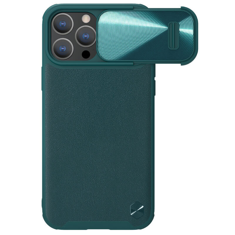 Maskica Nillkin CamShield Leather S za iPhone 14 Pro Max 6.7 zelena