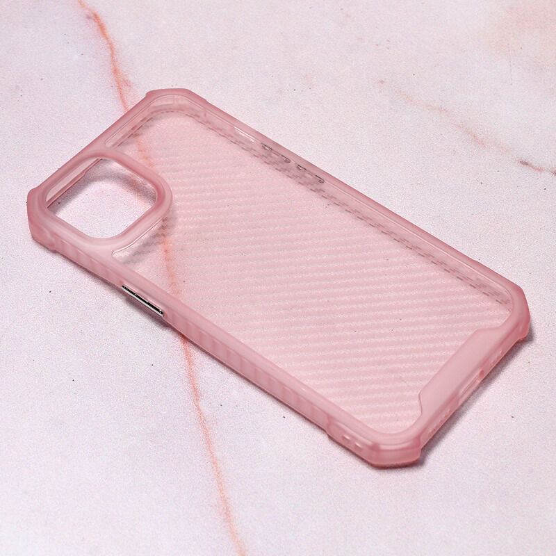 Maskica Carbon Crystal za iPhone 14 6.1 pink