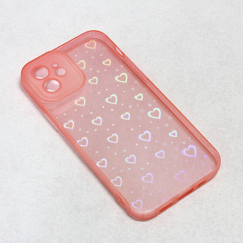 Maskica Heart Color IMD za iPhone 12 6.1 roze