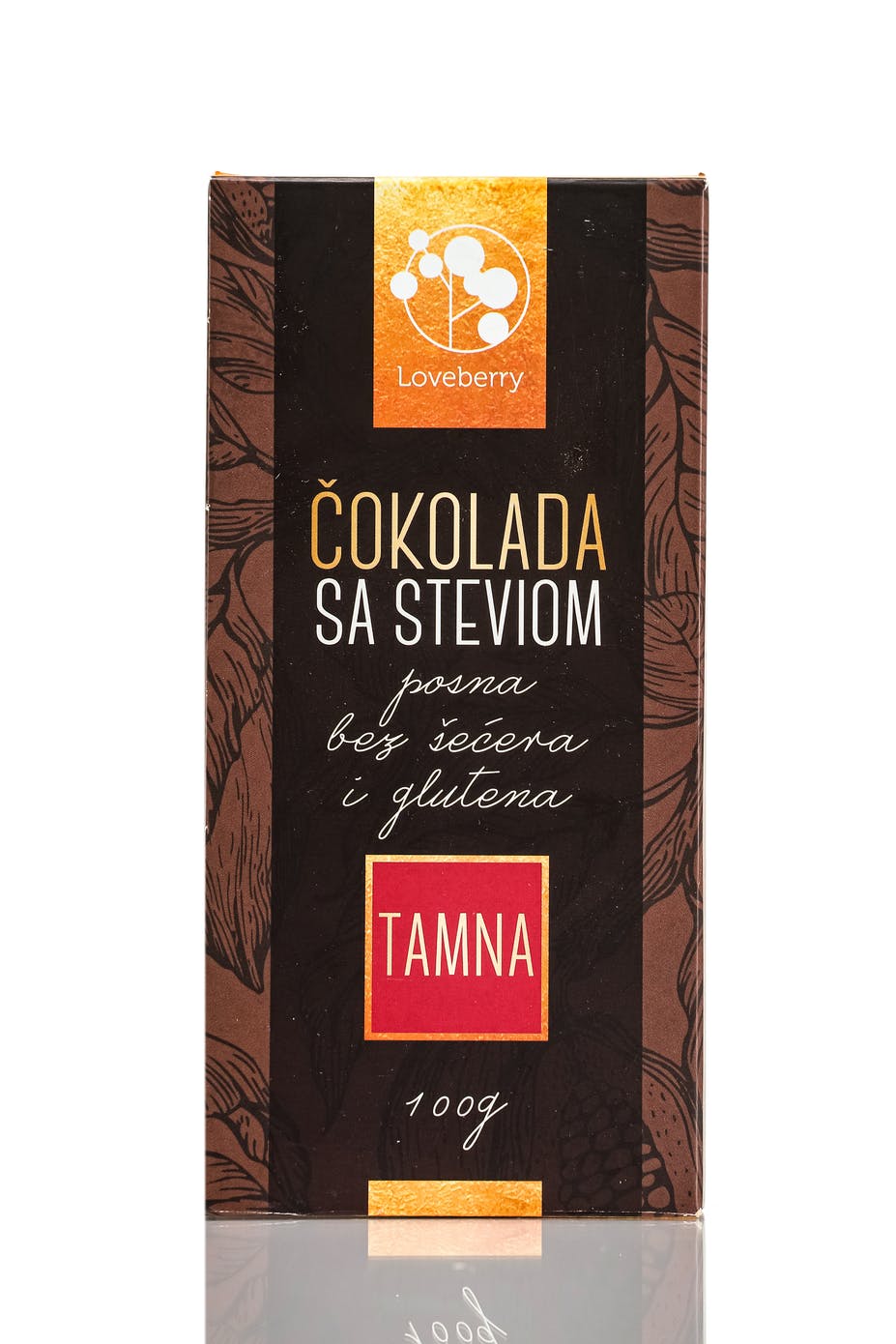 Tamna čokolada sa stevijom 100gr Loveberry