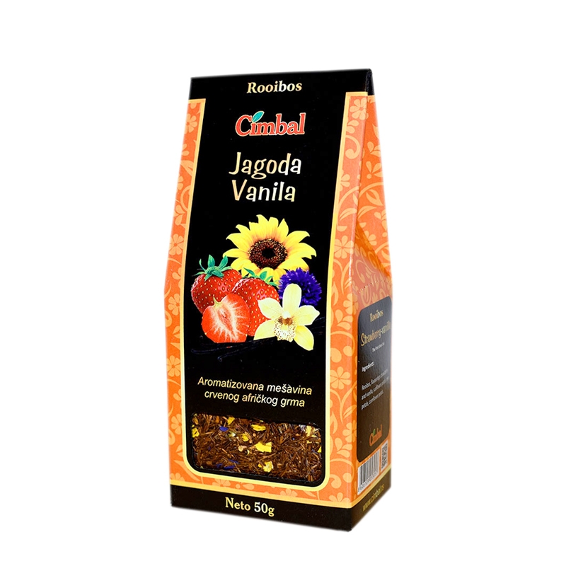 Čaj Rooibos jagoda – vanila 50g Cimbal