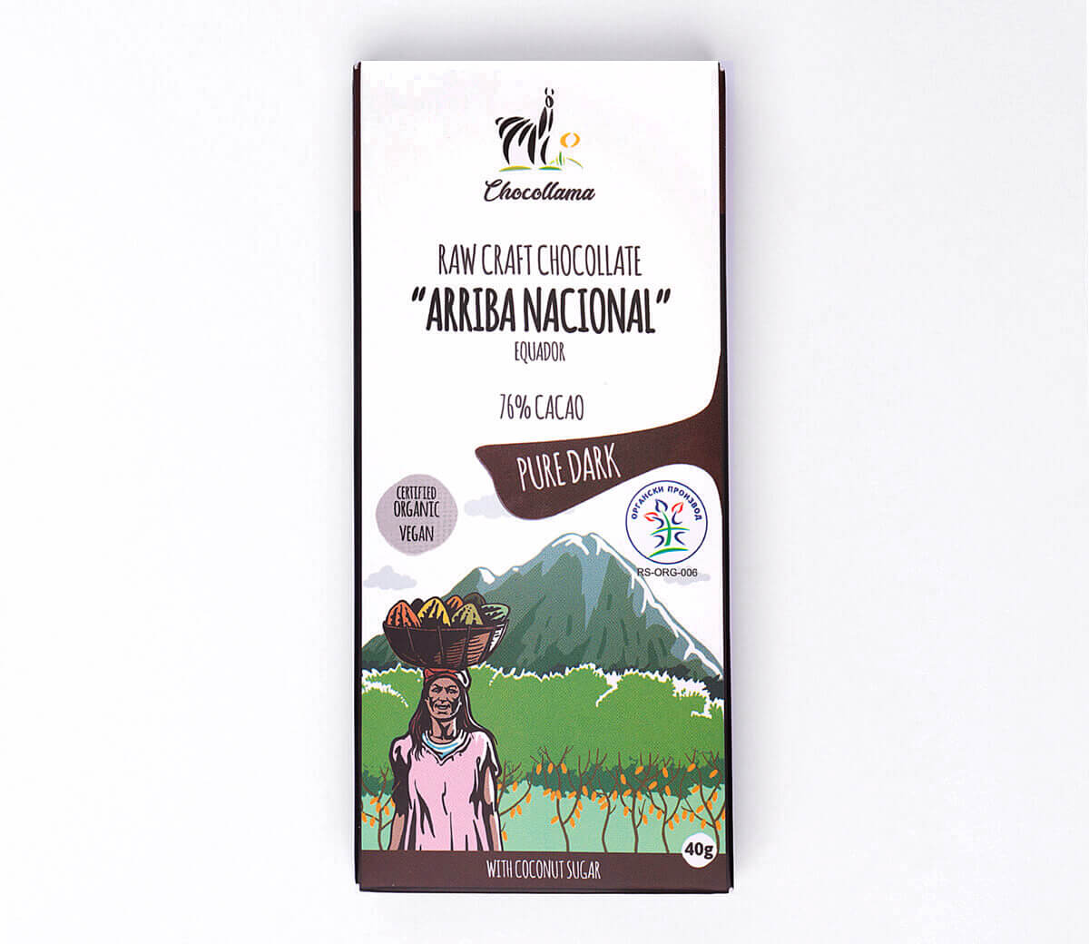Chocollama Arriba crna čokolada 40gr organic