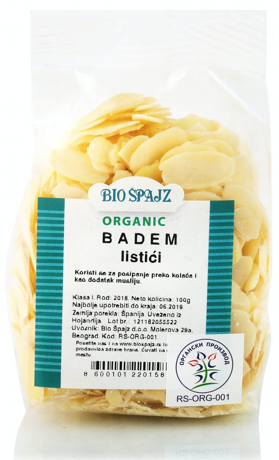 Badem – listići (organski proizvod) 100 g Bio Špajz