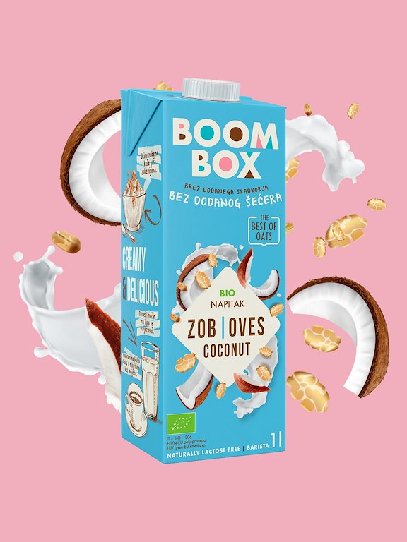 Boom Box Ovseni napitak sa kokosom bez šećera 1l organic